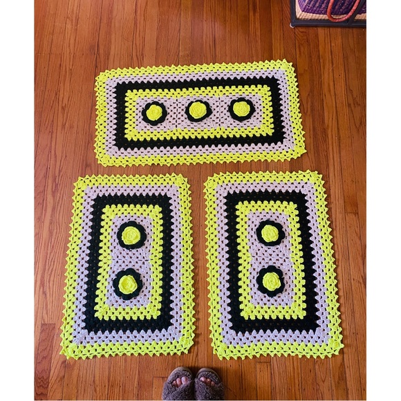 Hand Crafted | Bath | New Set Of 3 Handmade Rugmat Crochet | Poshmark